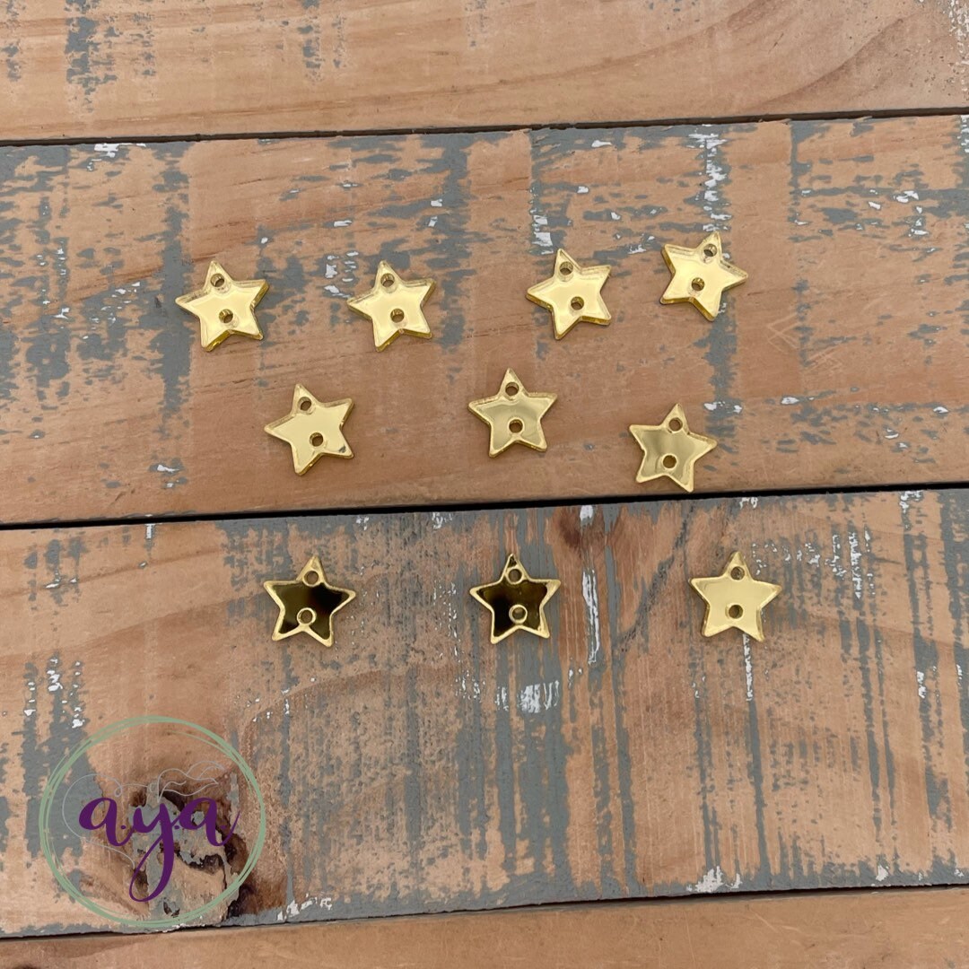 12mm Star Connectors, 5 Pairs, Earring Findings, Acrylic Earring ...