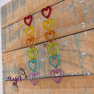 Rainbow Interlocking Hearts Earring Kit, READ Description, Rainbow ...