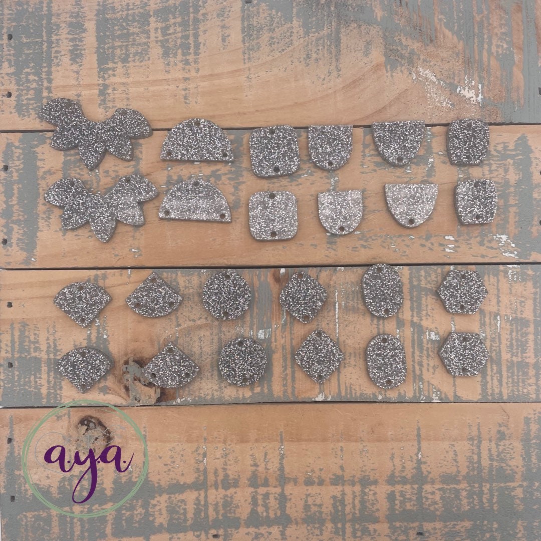 Holographic Glitter Acrylic Connectors, Earring Findings, Acrylic ...