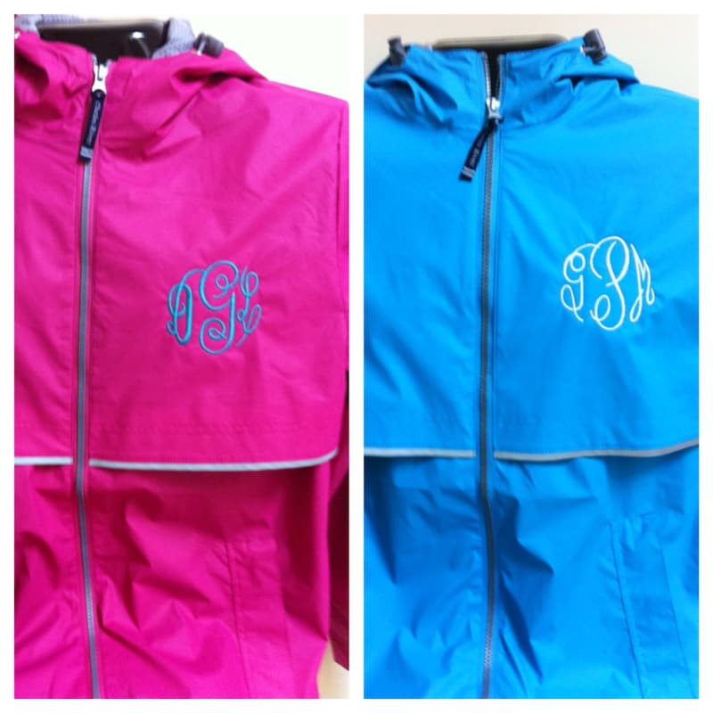 Monogrammed Rain Jacket - Etsy
