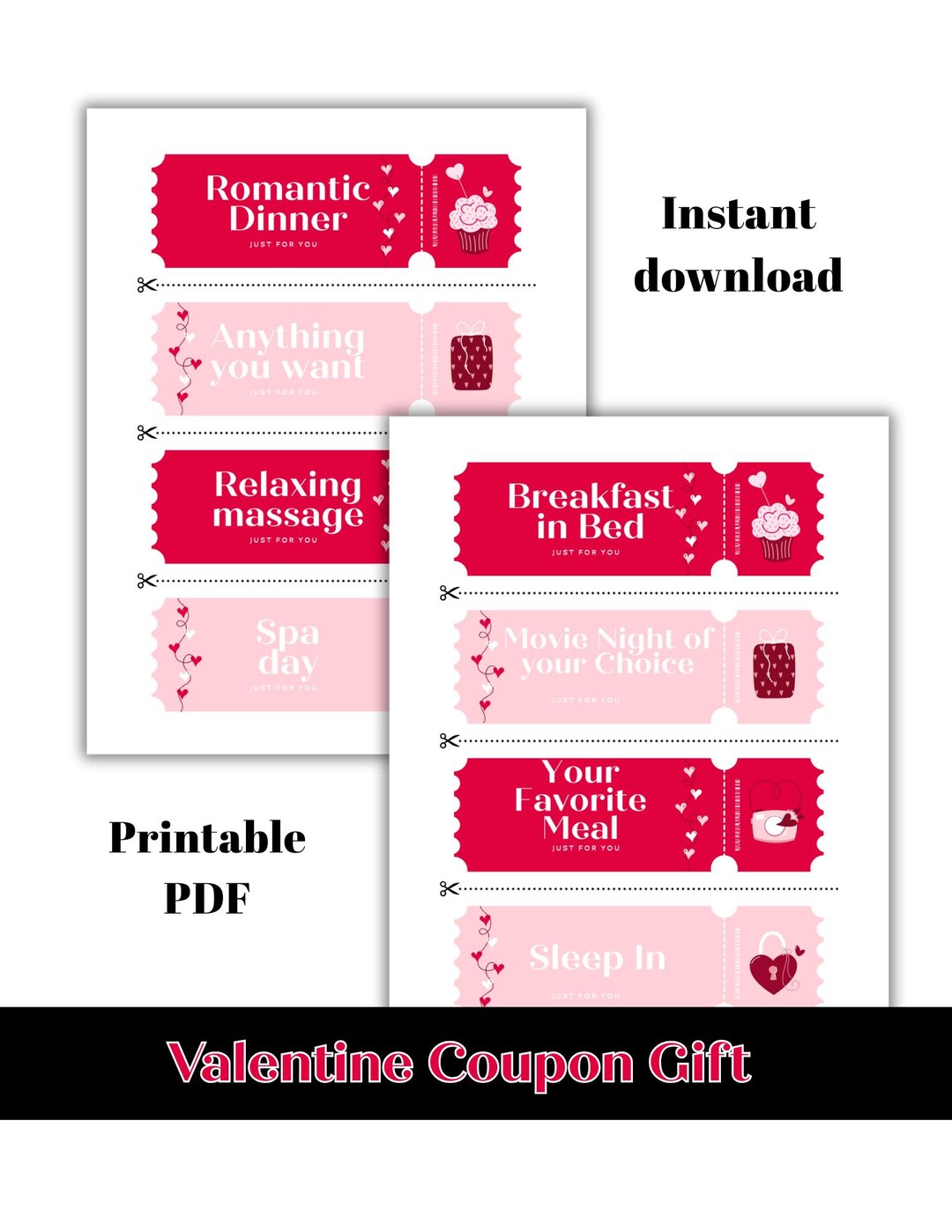 Valentines Day Coupon Digital Printable Gift PDF Instant Download - Etsy