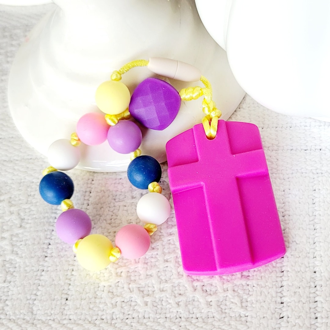 Child's First Rosary Silicone Sensory Beads, Kids Rosary Teaching Toy ...