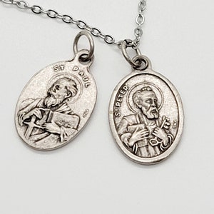 Saint Peter and Paul Catholic Medal Stainless Steel Chain Necklace ...