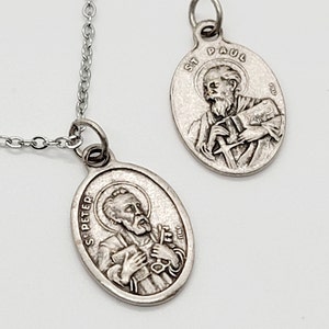 Saint Peter and Paul Catholic Medal Stainless Steel Chain Necklace ...