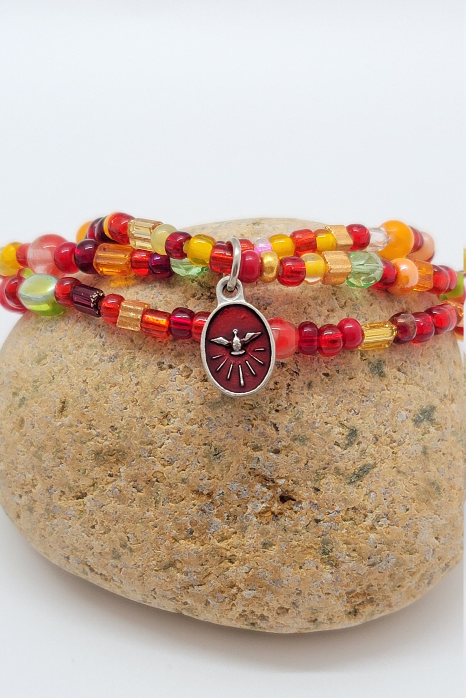 Holy Spirit Catholic Stacking Bracelets Set of Three Stackable - Etsy