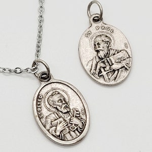Saint Peter and Paul Catholic Medal Stainless Steel Chain Necklace ...