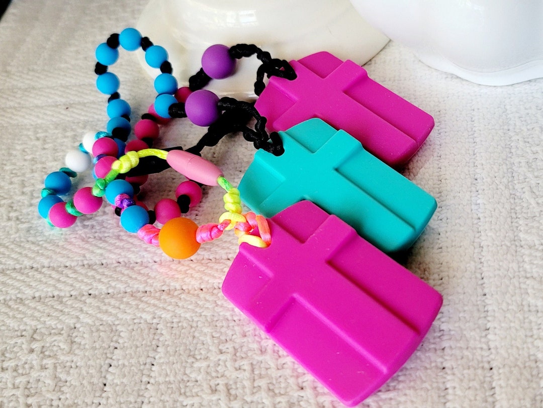 Kids Rosary Teaching Toy, Child's First Rosary Silicone Sensory Beads ...