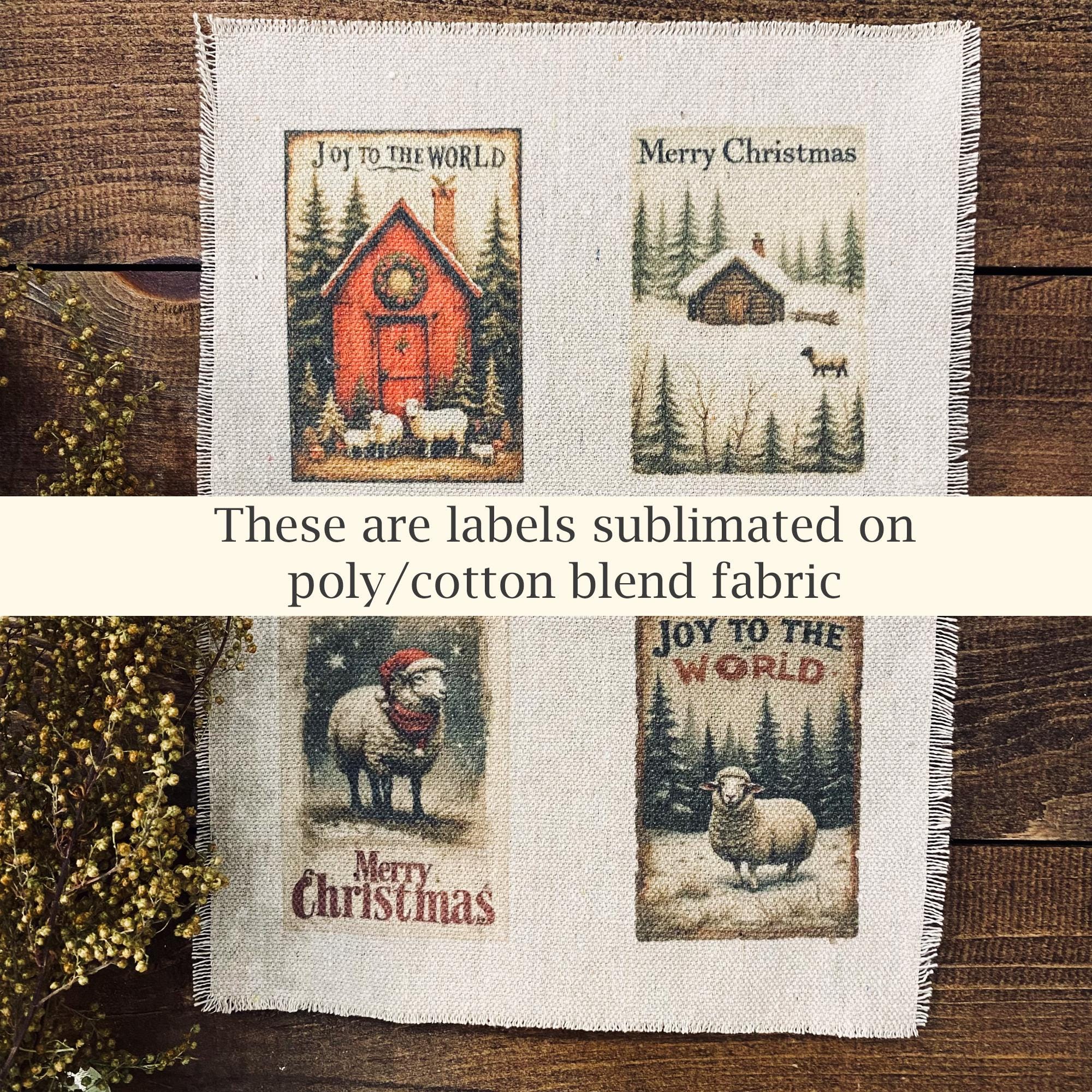 Primitive Sheep Labels Prints on Fabric Primitive Crafts Christmas ...
