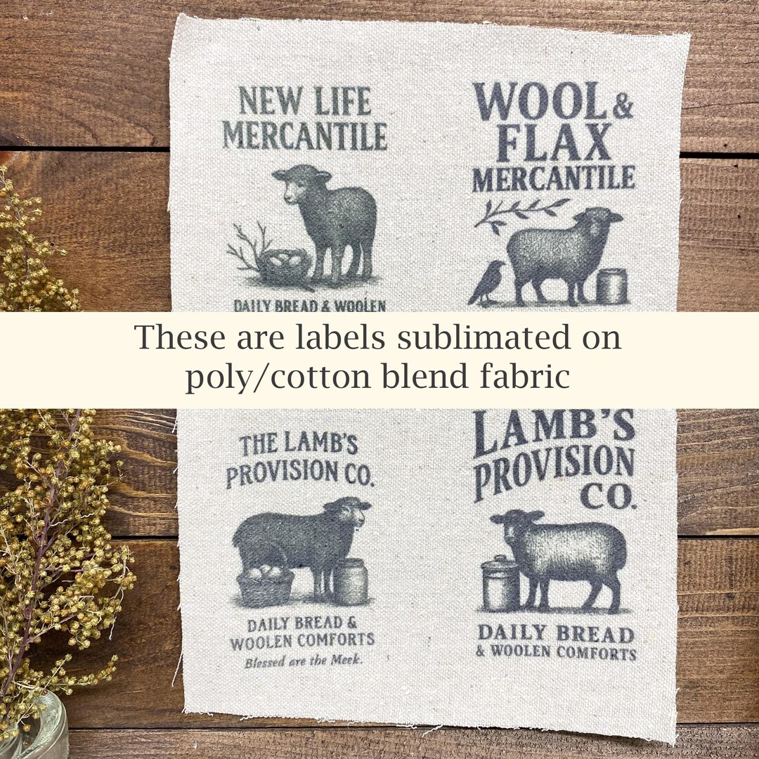 Primitive Sheep Label Prints Farmhouse Sheep Graphics Labels on Fabric ...