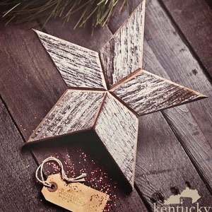 White Wood Star Christmas Tree Topper Decoration 12” Star Tree Topper Made From Reclaimed Wood ...