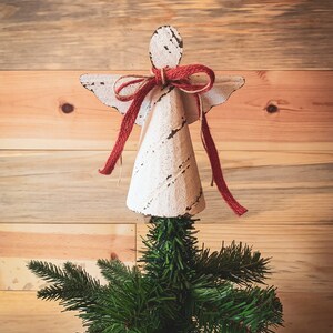 Metal Angel Tree Topper Christmas Angel Topper 7” Angel Reclaimed Metal ...
