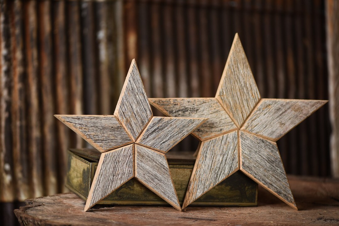 Wood Star Christmas Tree Topper Decoration 10” Wooden Star Tree Topper ...