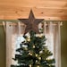 Natural Wood Star Christmas Tree Topper Decoration 12” Star Tree Topper ...