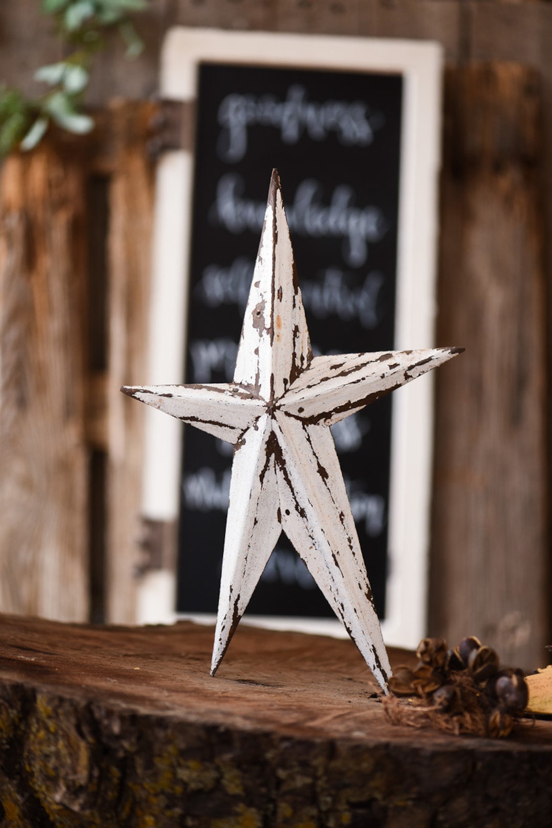 White Metal Star Christmas Tree Topper Decoration Folk Star Topper ...