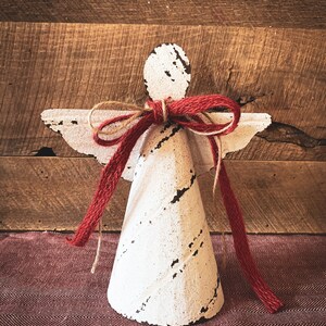 Metal Angel Tree Topper Christmas Angel Topper 7” Angel Reclaimed Metal ...