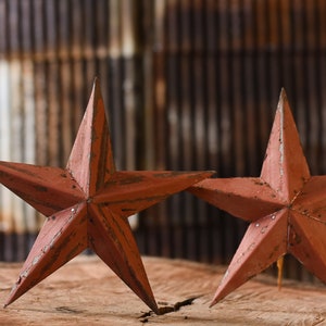 Red Star Christmas Tree Topper Decoration Red Metal Star 12” Reclaimed ...