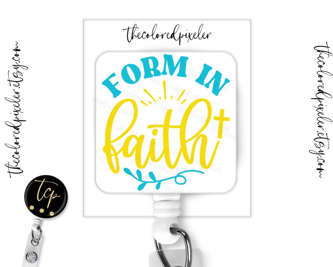 Faith Badge Reel Topper, Interchangeable Badge Reel, Alligator Clip ...