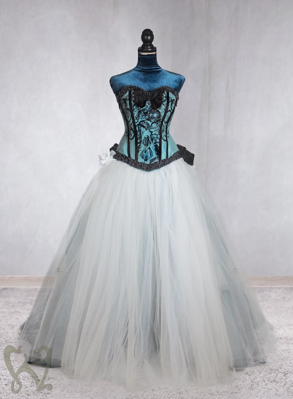 Steampunk Blue Prom Dress