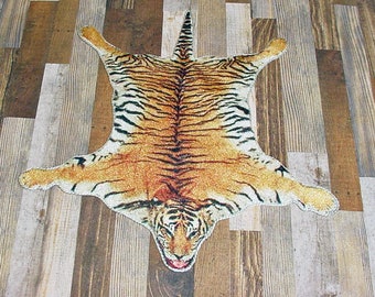 Miniature Faux Tiger Skin Velvet PAPER Rug for Dollhouse in 1:12 or ...