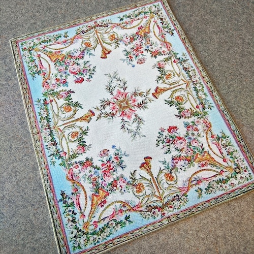 Miniature Dollhouse Velvet Rug 1:12 Scale Green Arts Crafts | Etsy