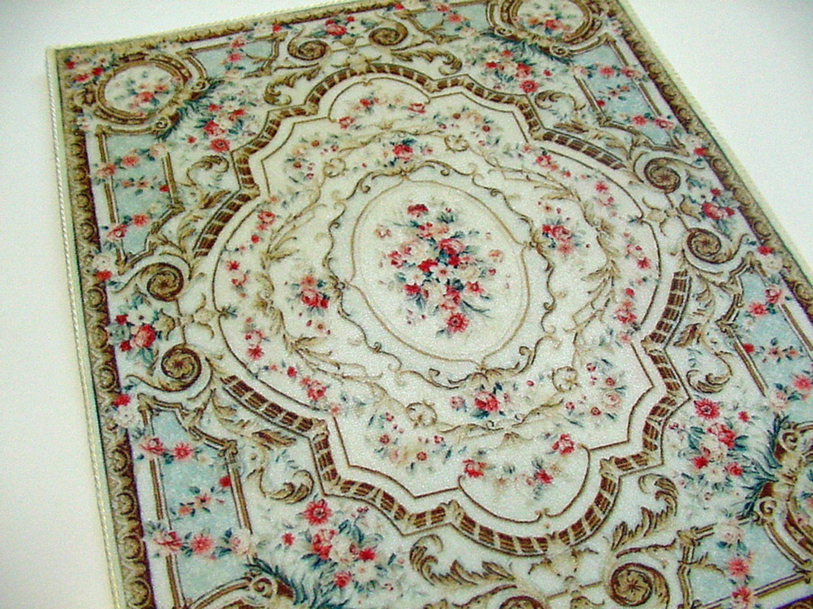 Dollhouse Aubusson 1:12 Scale Rug Miniature Carpet Rococo Louis XVI ...
