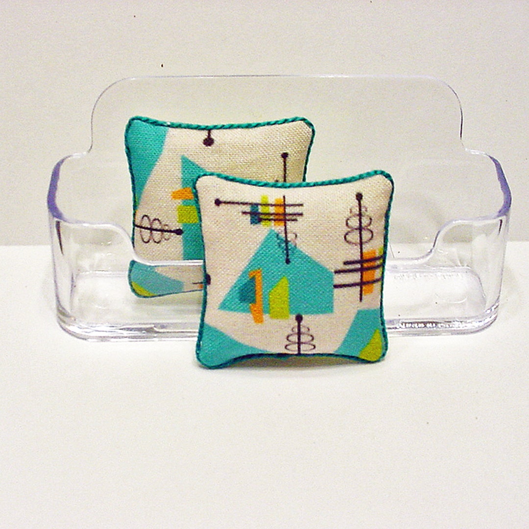 Dollhouse Miniature Pillows 1:12 Scale Mid Century Modern Geometric ...