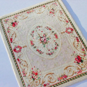 Dollhouse Pink Rug 1:12 1/6 Scale Miniature Velvet Carpet Dusty Pink ...