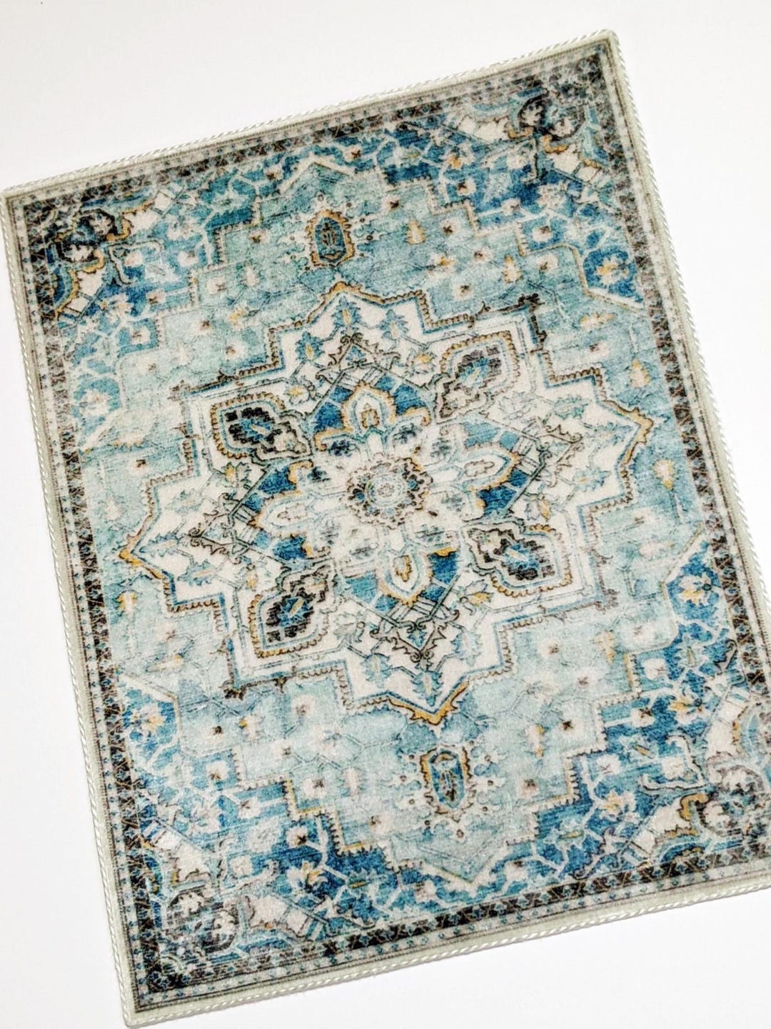 Dollhouse Miniature Rug Tranquil Blues 1:6 and 1 12 Scale Medallion Persian Style Velvet Rug - Etsy