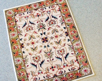 Miniature Dollhouse Velvet Rug 1:12 Scale Green Arts Crafts | Etsy