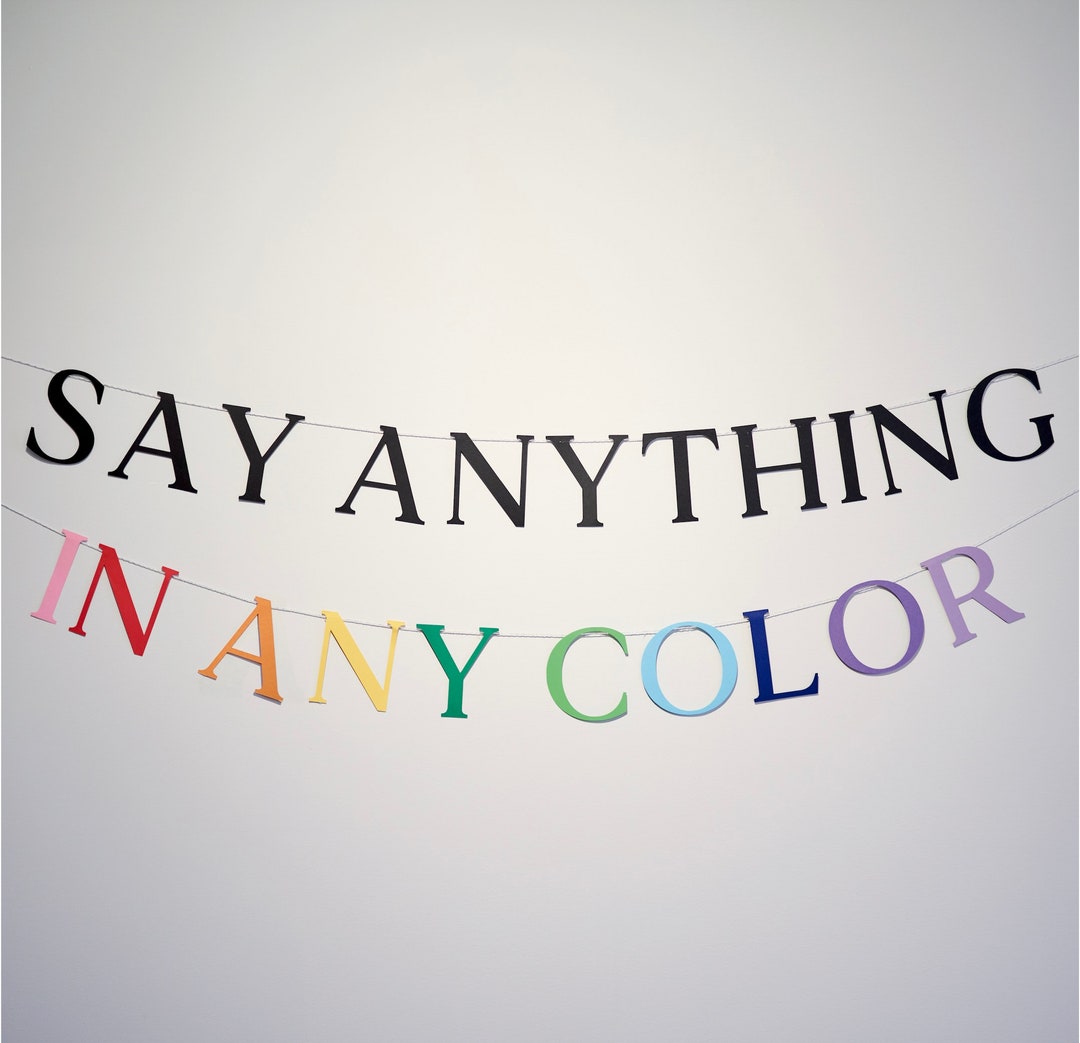 Say Anything Banner • Classic Serif Font • Any Color • Any Text ...