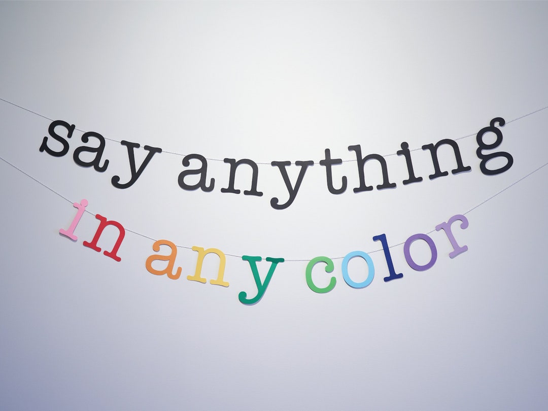 Say Anything Banner • Typewriter Font • Any Color • Any Text • Custom ...