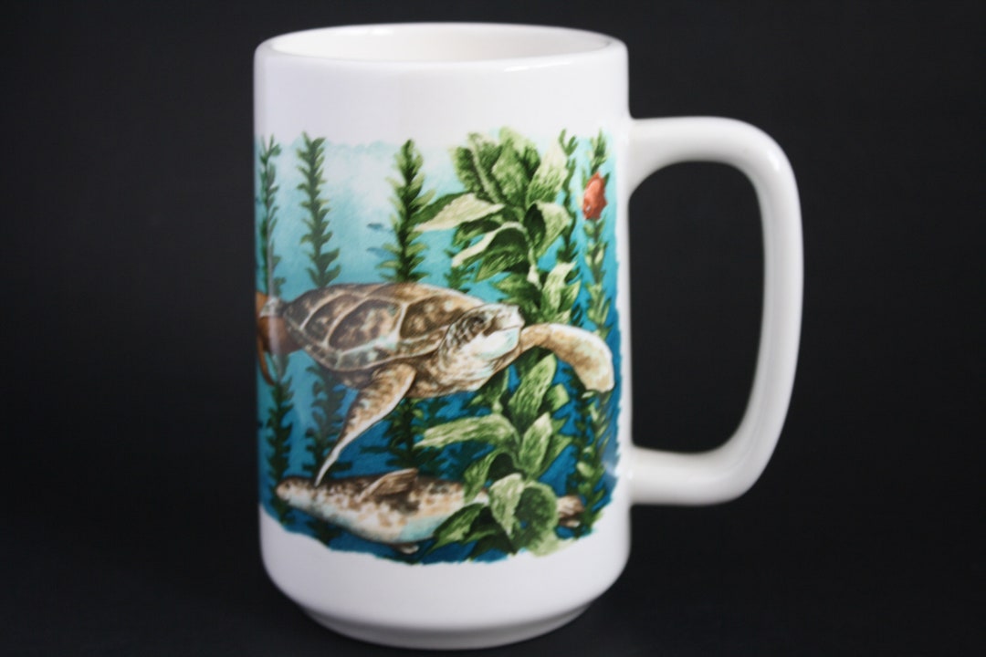 Vintage Advantage Collection Otagiri USA Sea Turtle Sea Lion Large Mug ...