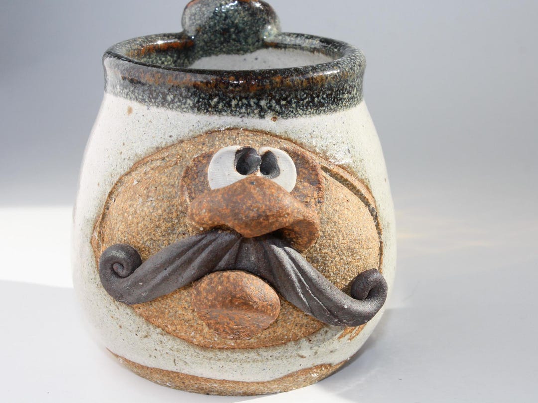 Vintage Funny Face Ugly Face Pottery Mug Artist Signed - Etsy