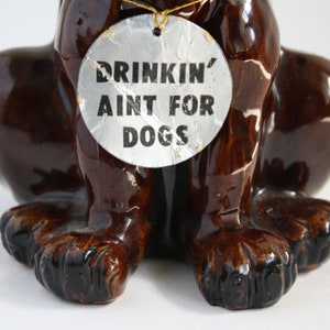 Vintage Enesco Hound Dog Decanter "drinkin Aint for Dogs" Barware Retro ...