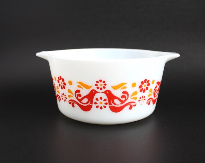 Vintage Pyrex Friendship Pattern Casserole Bowl 1 Quart Red Birds - Etsy