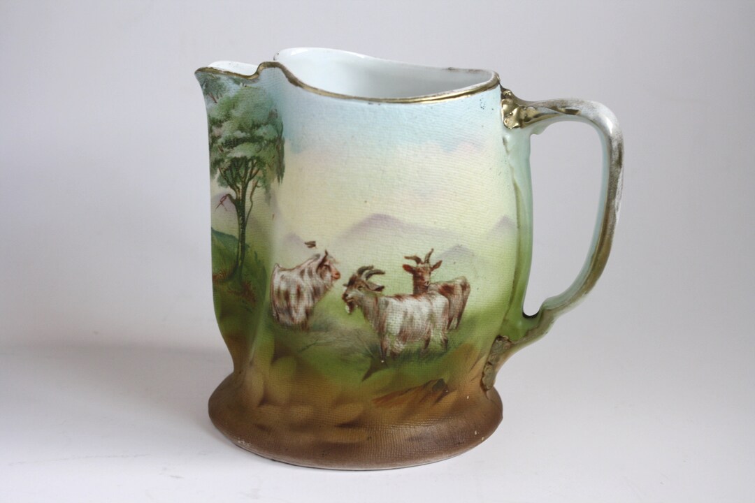 Antique Royal Bayreuth Goat Creamer Milk Pitcher Tapestry Jug Farmhouse ...