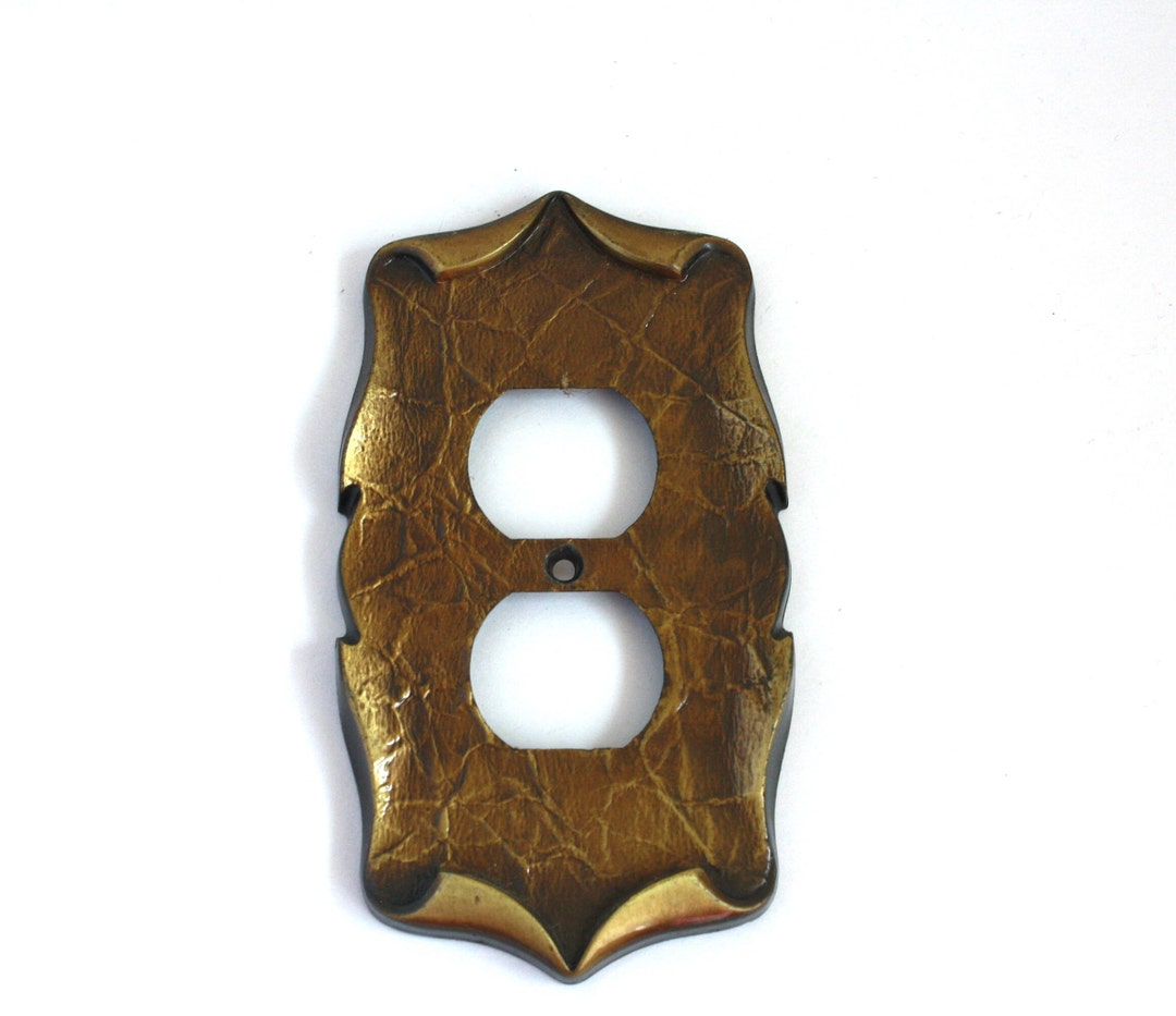 Vintage Outlet Cover Plate Metal 1970s Amerock Brass Coloured Decor - Etsy