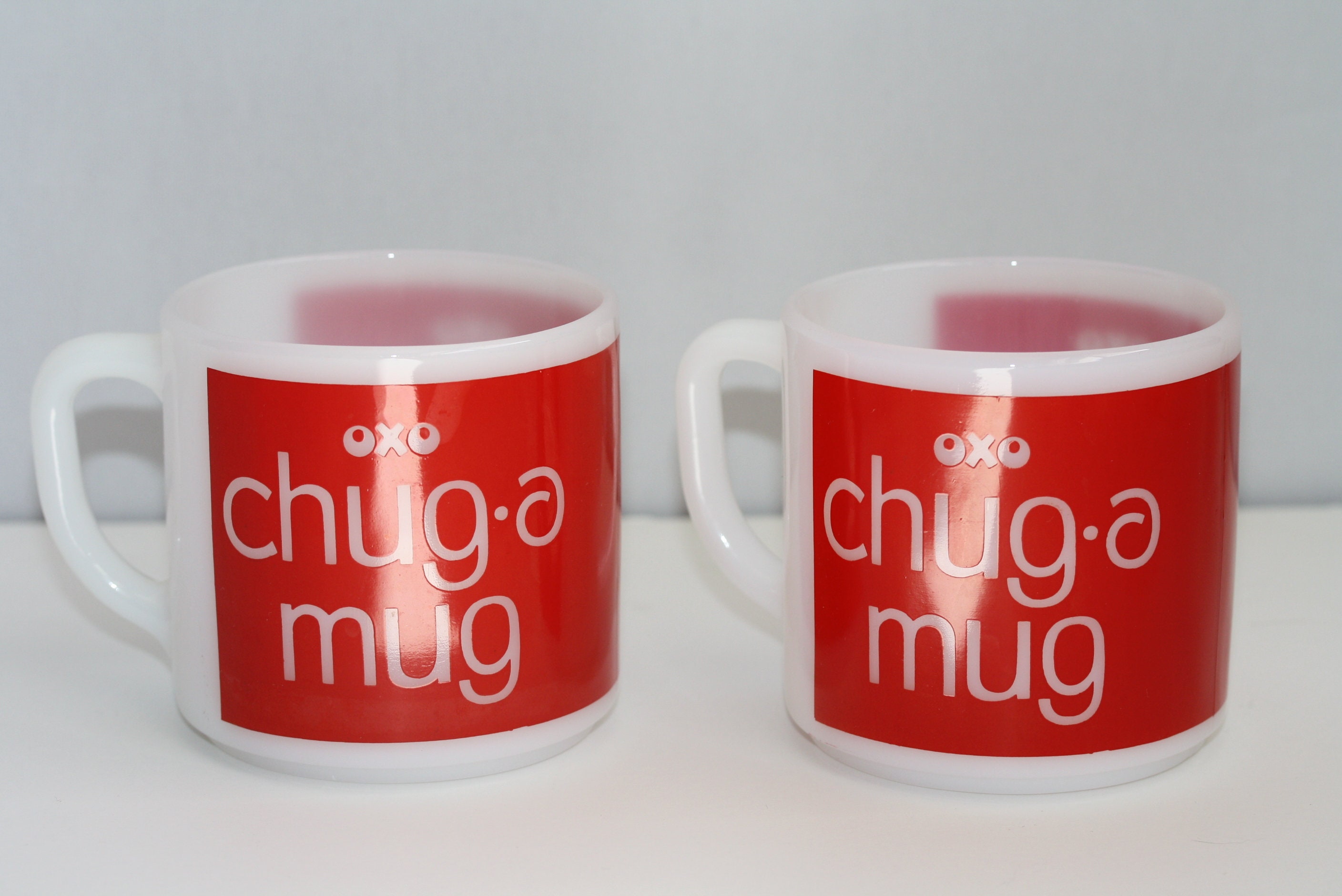 Set of 2 Stackable Vintage OXO Chug a Mug Milk Glass Federal - Etsy