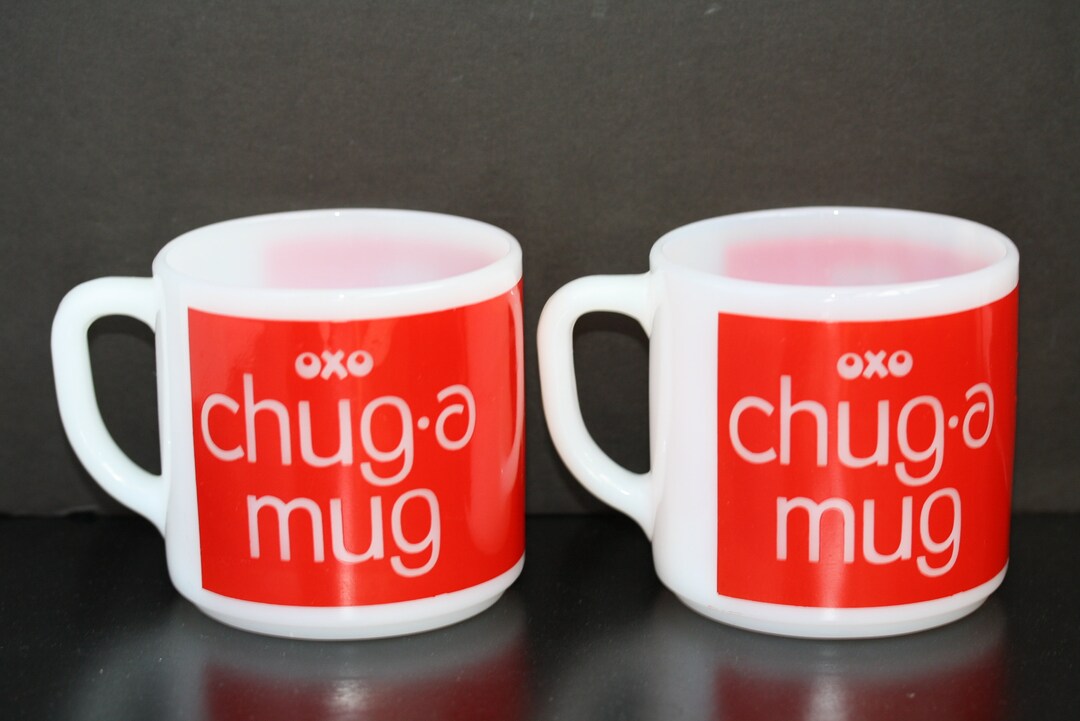Set of 2 Stackable Vintage OXO Chug a Mug Milk Glass Federal - Etsy