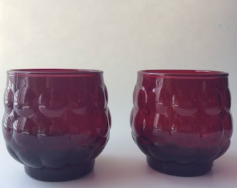 Red depression glass | Etsy