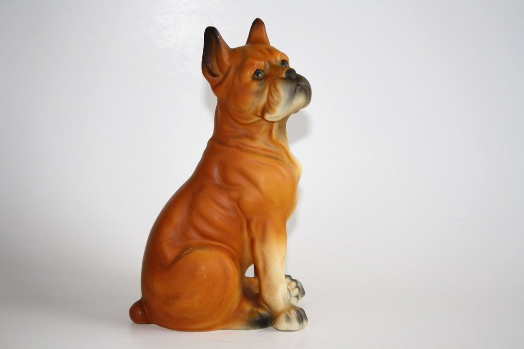 Vintage Porcelain Boxer Dog Figurine Large JAPAN Dog Lovers Cute ...