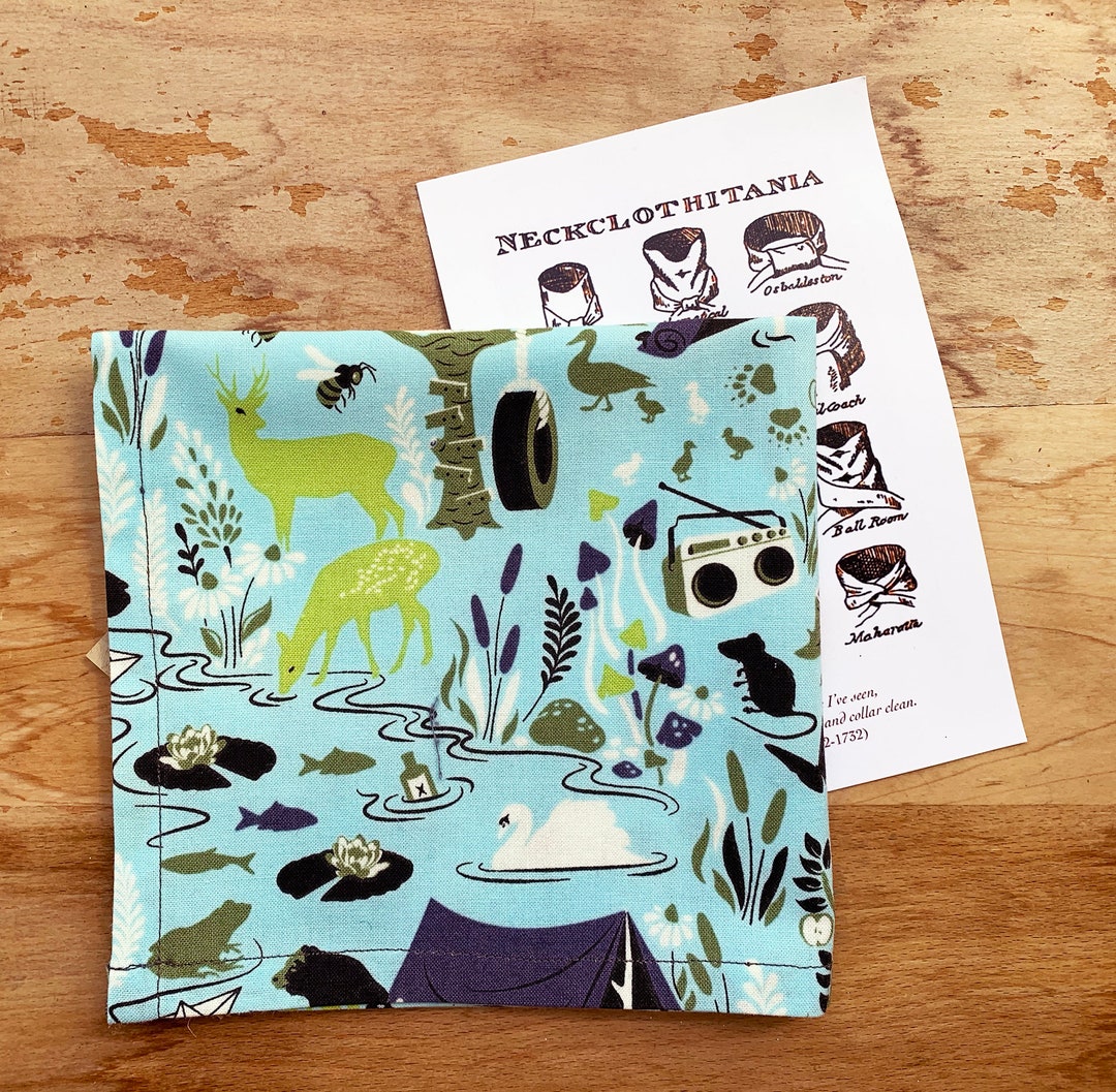 Lord Byron Cotton Artisanal Handkerchief Pocket Scarf - Skunks Bears ...