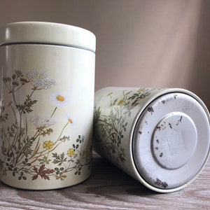 Vintage Floral Kitchen Storage Containers Set of 2 Botanical | Etsy