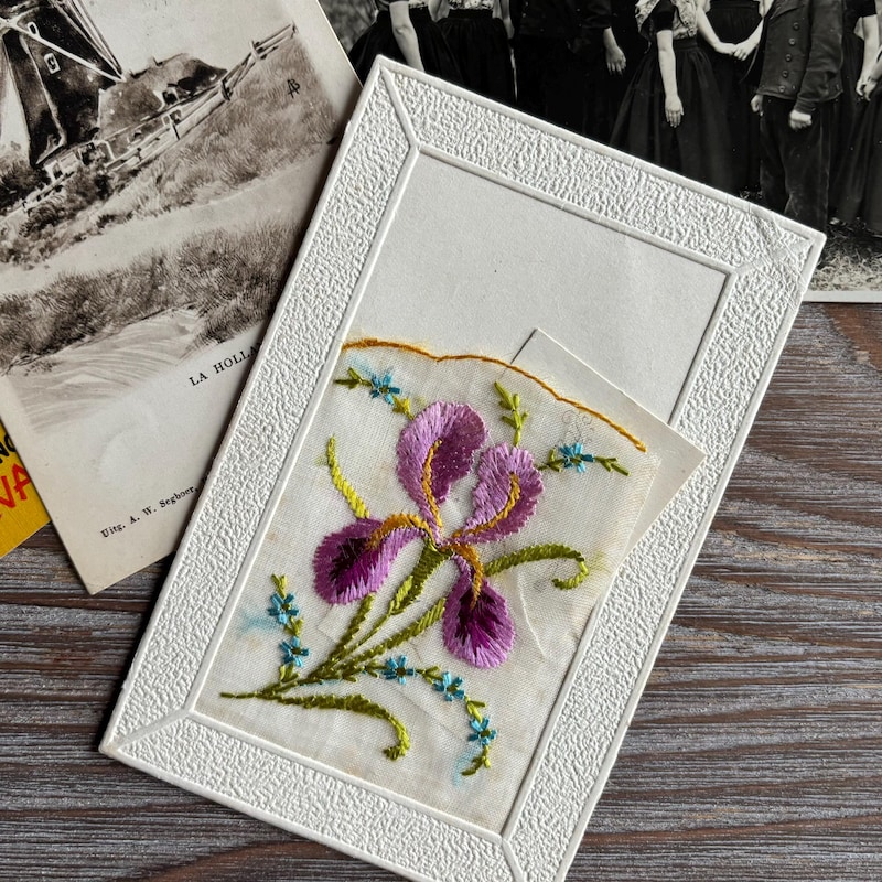 Embroidered Postcard - Etsy