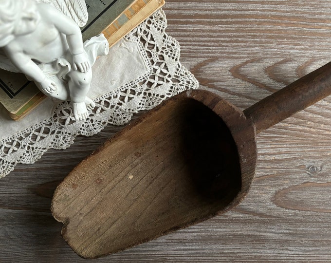 Antique Wooden Grain Scoop,old Red Paint,farmhouse Decor - Etsy