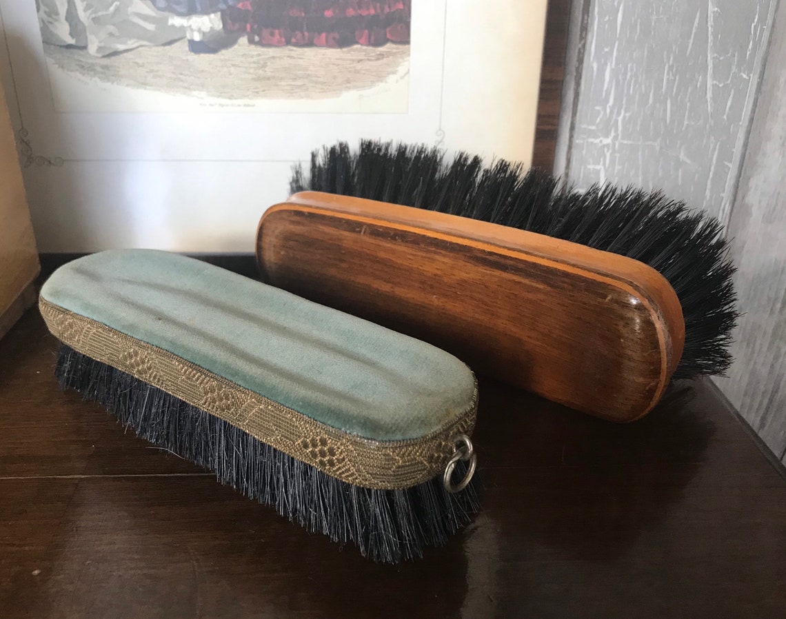 Vintage Wooden Clothes Brush, Set of 2, Fabric Clothes Brush, Vintage ...