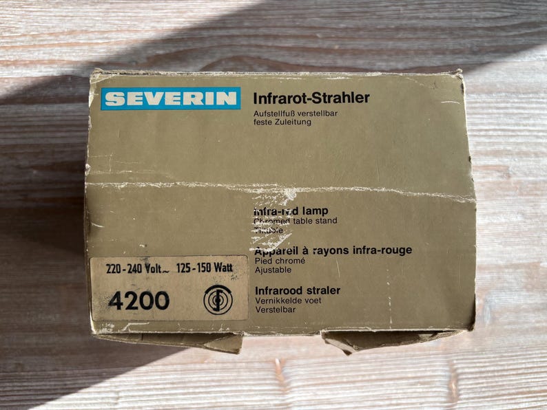 Vintage Infra Red Lamp, Original Package Box, Severin, Retro Old Home ...