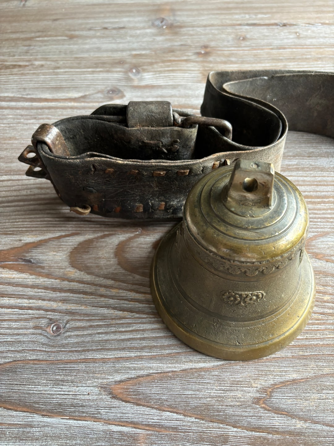 Vintage Large Solid Brass Horse Bell, Heavy Loud Bronze Cow Bell With ...