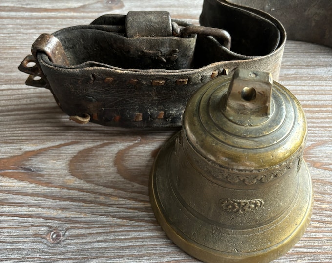 Vintage Large Solid Brass Horse Bell, Heavy Loud Bronze Cow Bell With ...