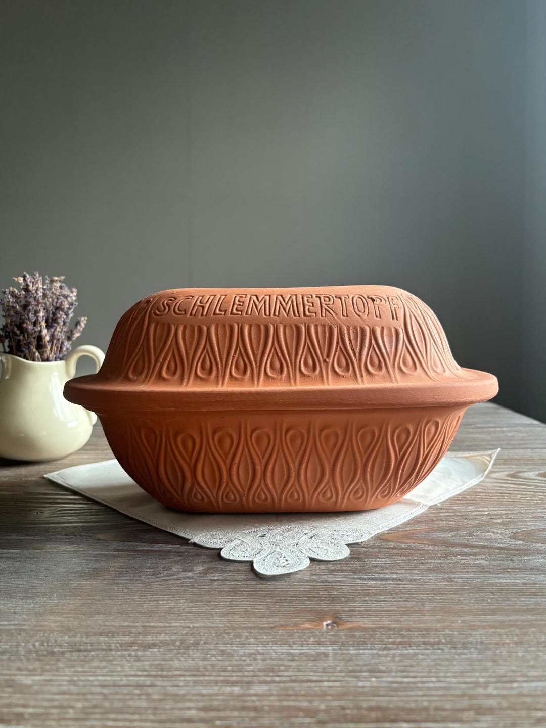 W Germany Schlemmertopf Large Clay Pot With Lid, Vintage Mid Century ...